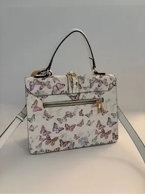 Aldo | Bags | Aldo White Butterflyprint Purse With Gold Chain | Poshmark